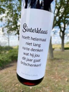 Wijnetiket Sinterklaas, perfect Sint cadeau voor pakjesavond